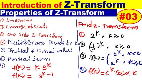 03 Z Transform Properties In Hindi Solve Z Transform Problem Using