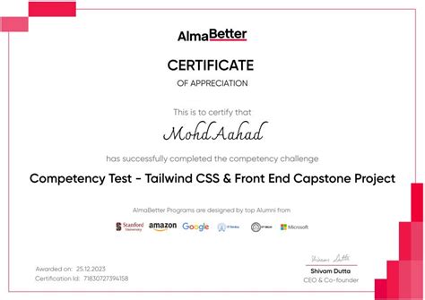 Almabetter Certification Almabetter Learningwithalmabetter Mohd Aahad