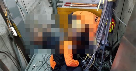 건물 승강기 교체작업 중 4층서 추락1명 병원 이송