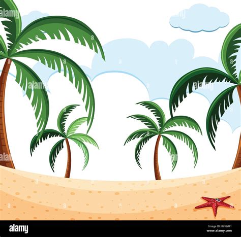 Palm Tree Beach Clip Art