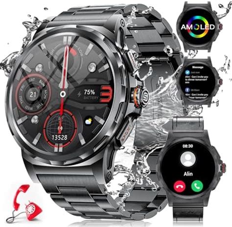 LIGE Smartwatch Uomo Orologio Smartwatch Chiamate E Assistente Vocale Cinturini