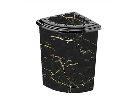 Корзина для білизни 53л 400 X 530 X 550 чорний мрамур кутовий 338 тм