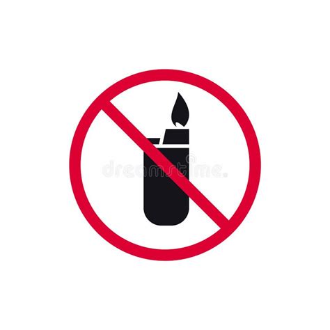 Lighter Not Allowed Prohibited Sign Forbidden Modern Round Sticker