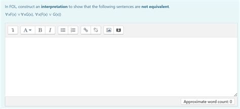 Solved In Fol Construct An Interpretation To Show That The