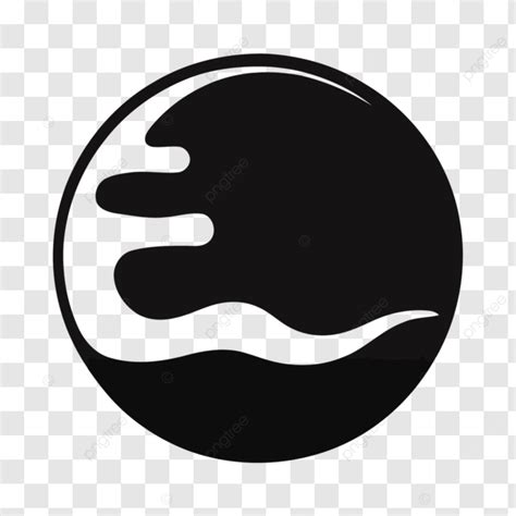 흰색 배경 앞에 있는 바다의 원형 로고 벡터 흰색 바탕에 단순한 검은색 푸 아이콘 그림자 없음 작은 프레임 중앙 Png 일러스트 및 벡터 에 대한 무료 다운로드