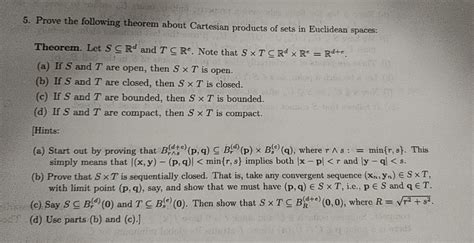 Solved Prove The Following Theorem About Cartesian Chegg
