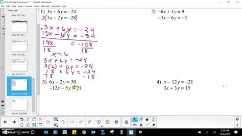 Worksheet Solving Systems Elimination YouTube