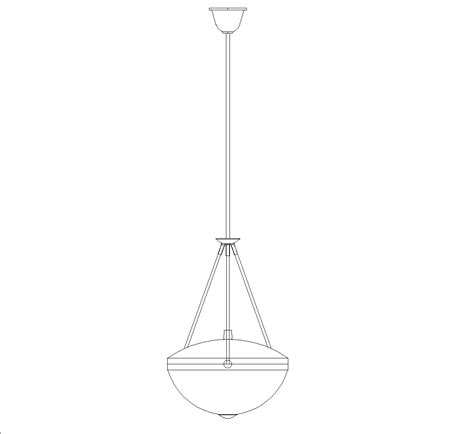 Lámpara colgante Shade con cúpula de cristal DWG Bloque CAD