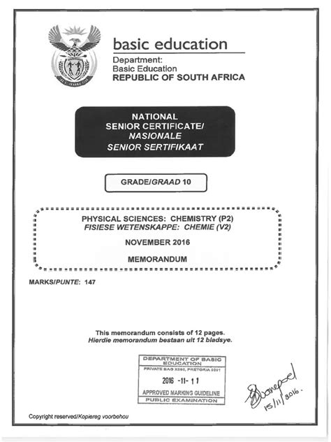 Grade 10 Physical Sciences P2memo1 Pdf