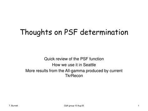 Ppt Thoughts On Psf Determination Powerpoint Presentation Free