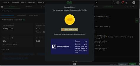 Prashik Sawant On Linkedin Geekstreak2024 Codingchallenge Geeksforgeeks Deutschebank
