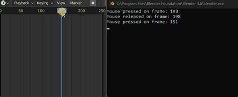 Python Frame Change Handler Called On Mouse Press And Release Event When Scrubbing Blender