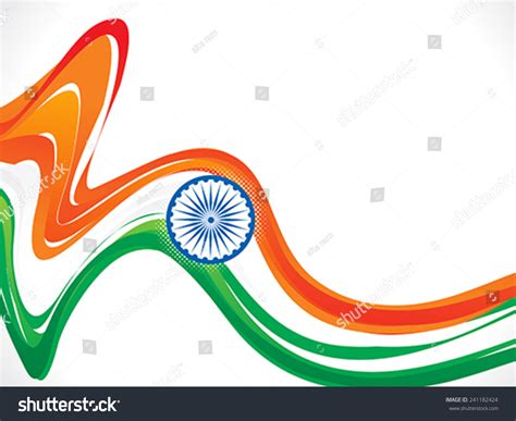 Abstract Indian Flag Wave Background Vector Stock Vector Royalty Free