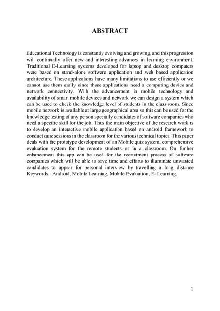 Android Quiz Application Pdf