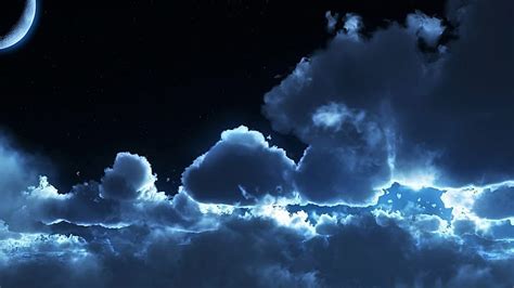 Night Sky Clouds Moon Dark Nature Blue Night HD Wallpaper Peakpx