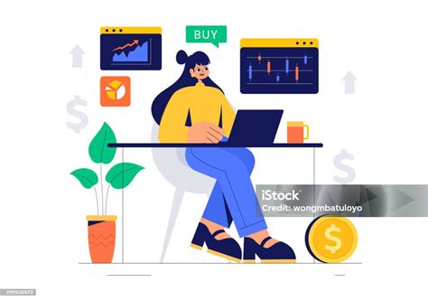 Trader Vector Illustration Featuring Financial Trend Evaluation Data Analysis Traders Analyzing