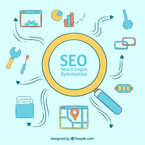 Free Vector Seo Elements Background In Flat Style