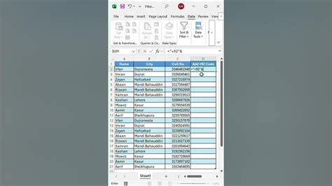 how to add country code for mobile numbers ms excel exceltips