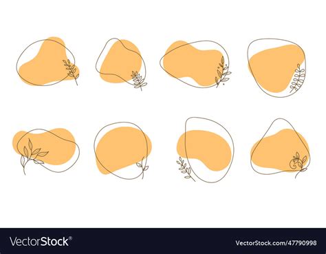Organic Amoeba Blob Shape Abstract With Line Vector Image