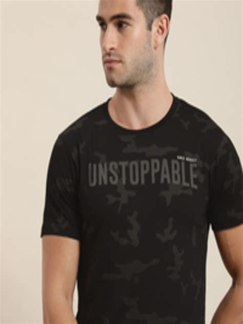 Buy Moda Rapido Men Black Olive Green Camouflage And Typography