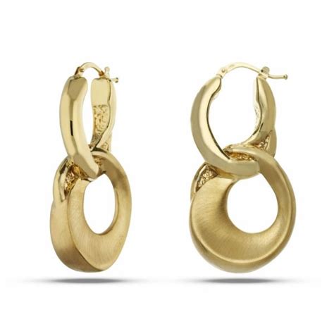 Orecchini Pendenti In Oro Giallo Carati Satinati Da Donna