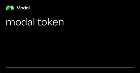 Modal Token Modal Docs
