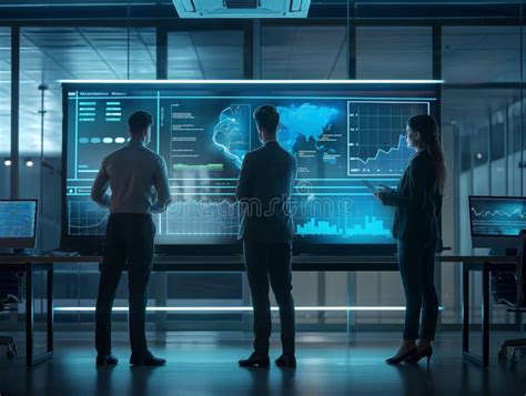 Business Team Analyzing Data On Digital Screen Stock Image Image Of Presentation Development