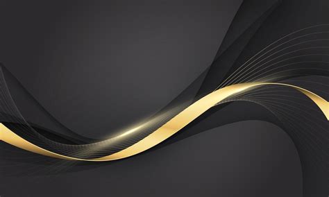 Abstract Gold Lines Wave Curve Luxury On Black Background 56492777 Vector Art At Vecteezy