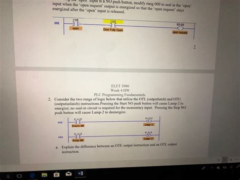 PLC Programming Fundamentals Consider The Ladder Chegg