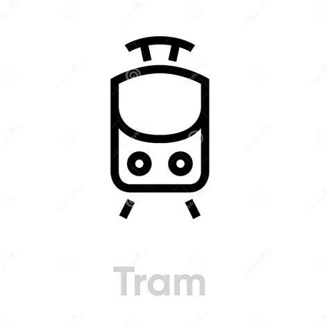 Ligne Modifiable De Vecteur Dicône De Tramway Symbole Interurbain