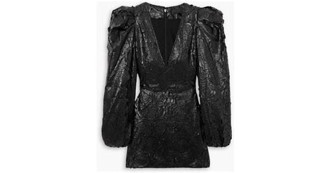 Rotate Birger Christensen Valenia Coated Faux Leather Mini Dress In