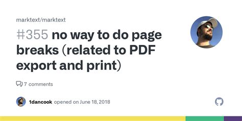 No Way To Do Page Breaks Related To PDF Export And Print Issue 355