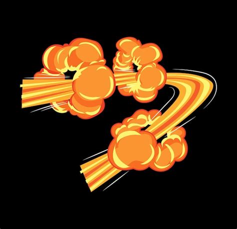 Premium Vector Fire Explosion Effect With Bang Ring Clouds And Speed