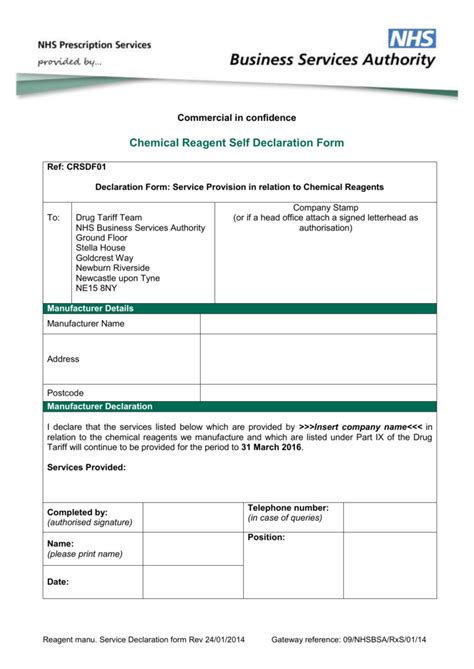 Self Declaration Form Pdf Facekool