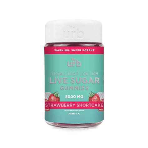Urb Thca Live Sugar Gummies Strawberry Shortcake 5000mg Lord