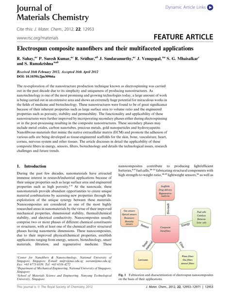 Pdf Electrospun Composite Nanofibers And Their Multifaceted Applications