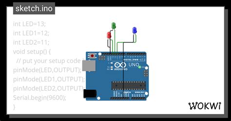 Control Multi Leds Wokwi Esp32 Stm32 Arduino Simulator