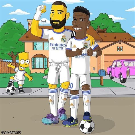 Benzema X Vini Jr Real Madrid Players European Football Bart Simpson