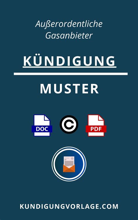 Außerordentliche Kündigung Gasanbieter Vorlage PDF