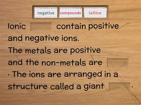 Ionic Compounds Missing Word