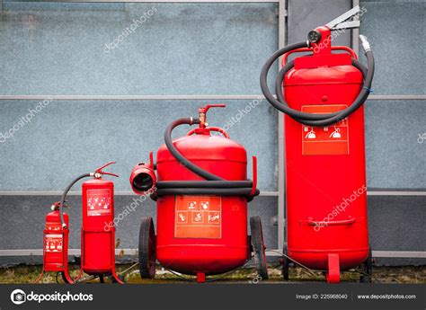 Red Fire Extinguishers Different Sizes Stock Photo By GranevSergey 225968040