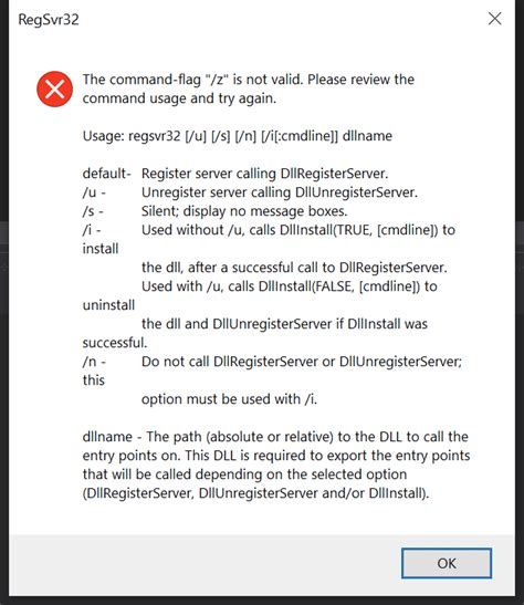 Visual Studio What Does The Undocumented C Option Do In Regsvr32