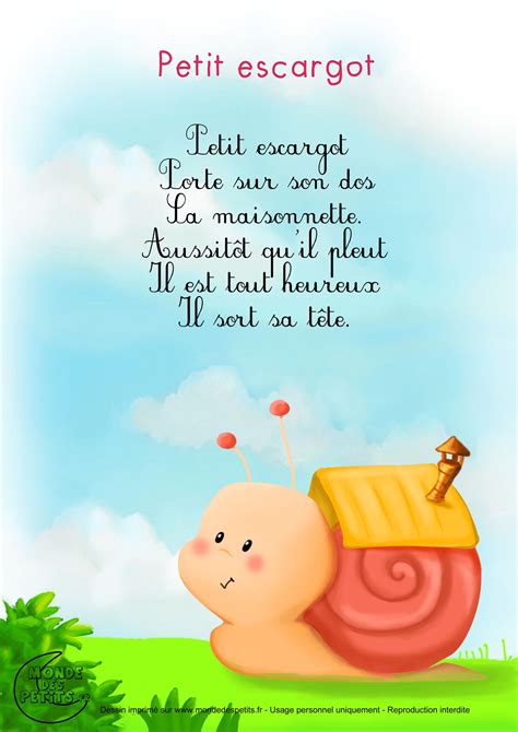 Paroles Petit Escargot Comptines Chansons Comptines Comptines Paroles