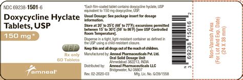 Ndc 69238 1500 Doxycycline Hyclate Doxycycline