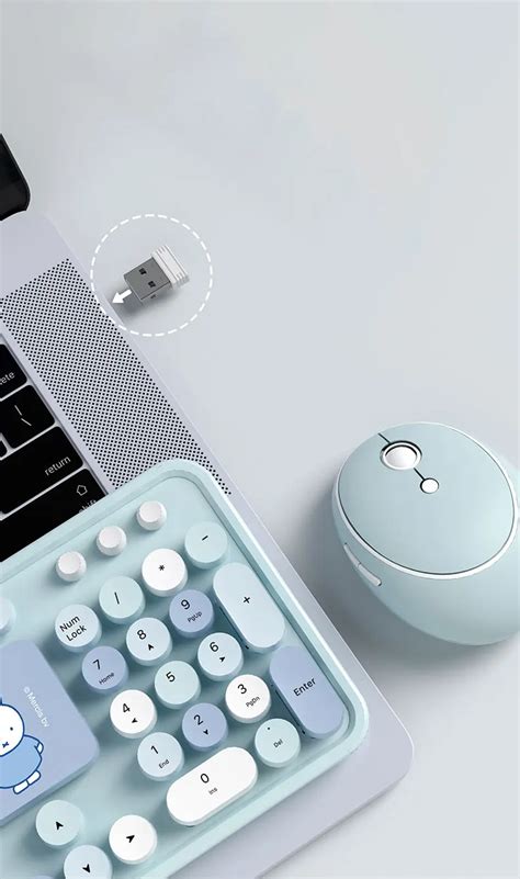 Miffy X Mipow 2 4g Wireless Ergonomics Keyboard Set Mixed Candy Color Keycap Keyboard And Mouse