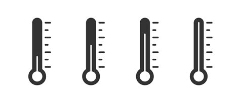 Thermometer Icon Set Weather Sign Temperature Icon Temperature Scale