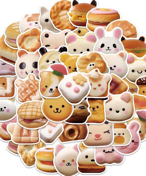 당일출고리무버블스티커 말랑말랑도넛스티커세트 50장 음식스티커심플키치하이틴빵간식도너츠감성생일선물귀여운다이어리스티커텀블러캐리어투명폰케이스꾸미기
