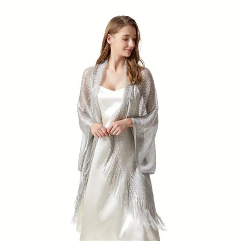 Elegant Solid Color Shawl Bright Cape Hollow Tassel Bikini Temu