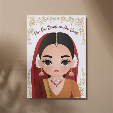Pin The Bindi On The Bride Henna Night Game Printable A A X