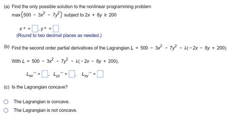 Solved A Find The Only Possible Solution To The Nonlinear Chegg